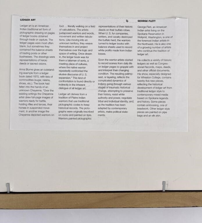 George Flett | George Flett Ledger Drawing Print (1980s) | MutualArt