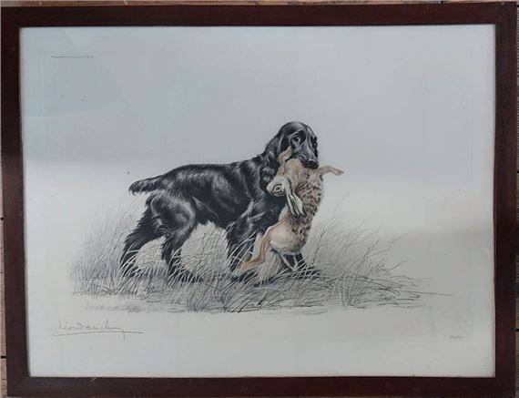 Leon Danchin | Cocker with a hare | MutualArt