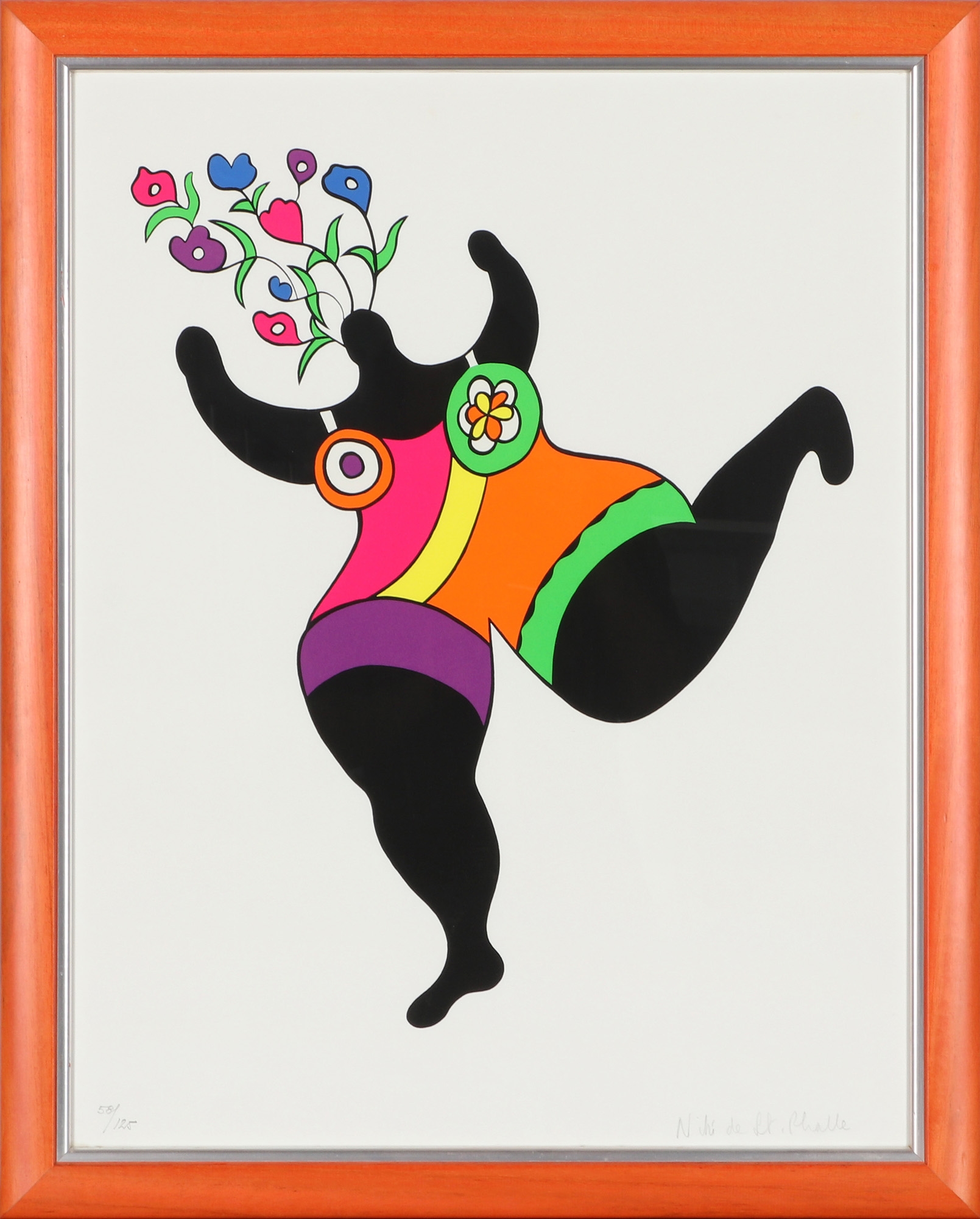 Niki de Saint Phalle | ‚Nana noir avec fleurs | MutualArt