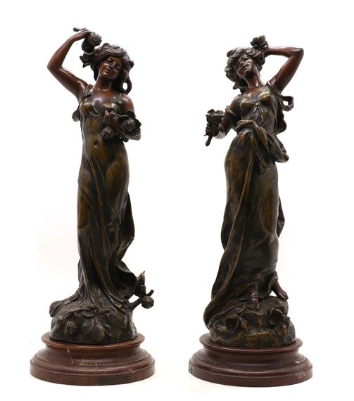 Louis Auguste Moreau | A pair of spelter figures | MutualArt