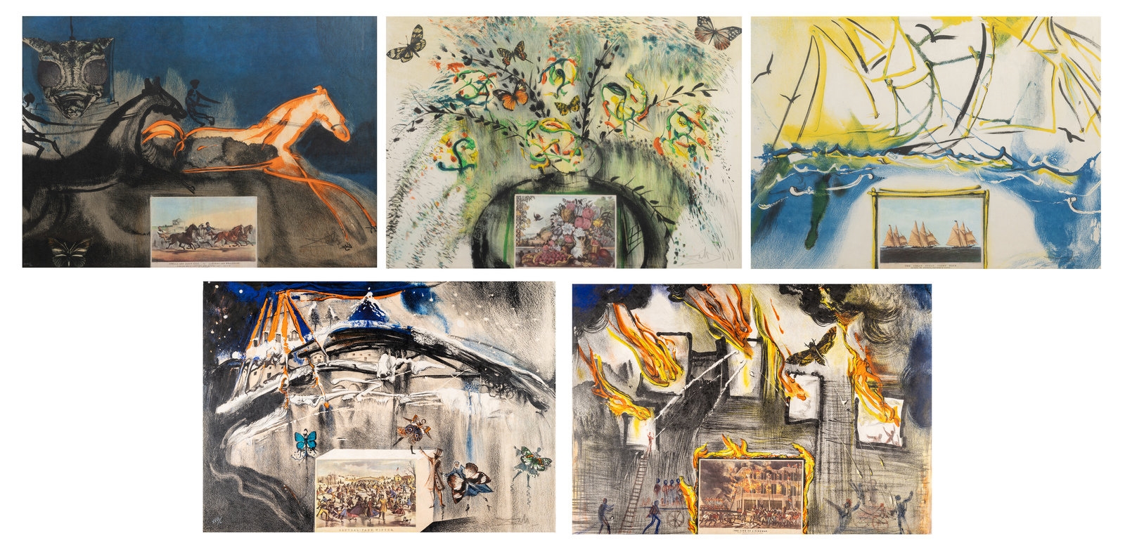 Salvador Dalí | Five Prints from Currier & Ives as Interpreted by Salvador Dali (including New ...