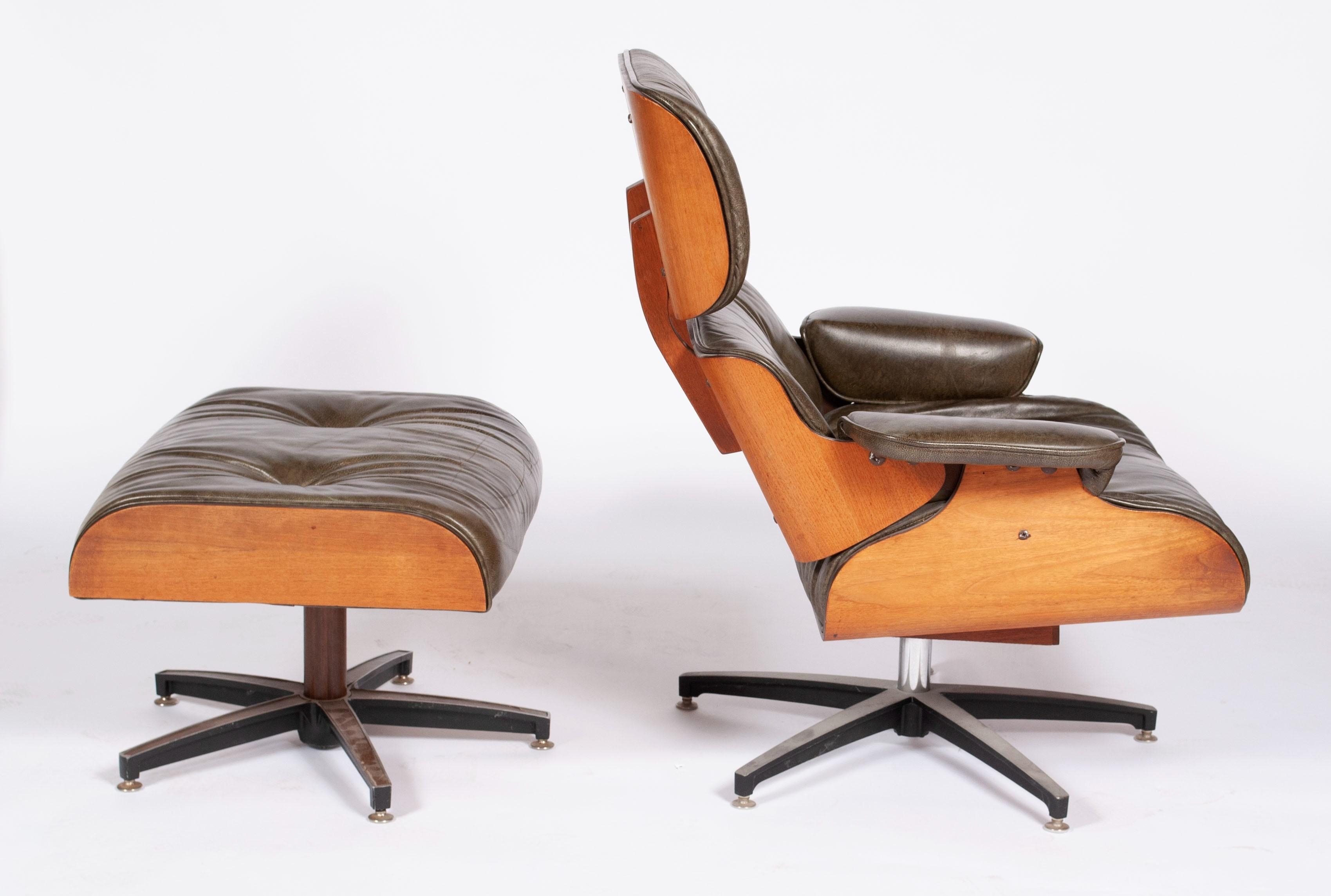 Frank Doerner | FRANK DOERNER EAMES STYLE LOUNGE CHAIR AND OTTOMAN ...