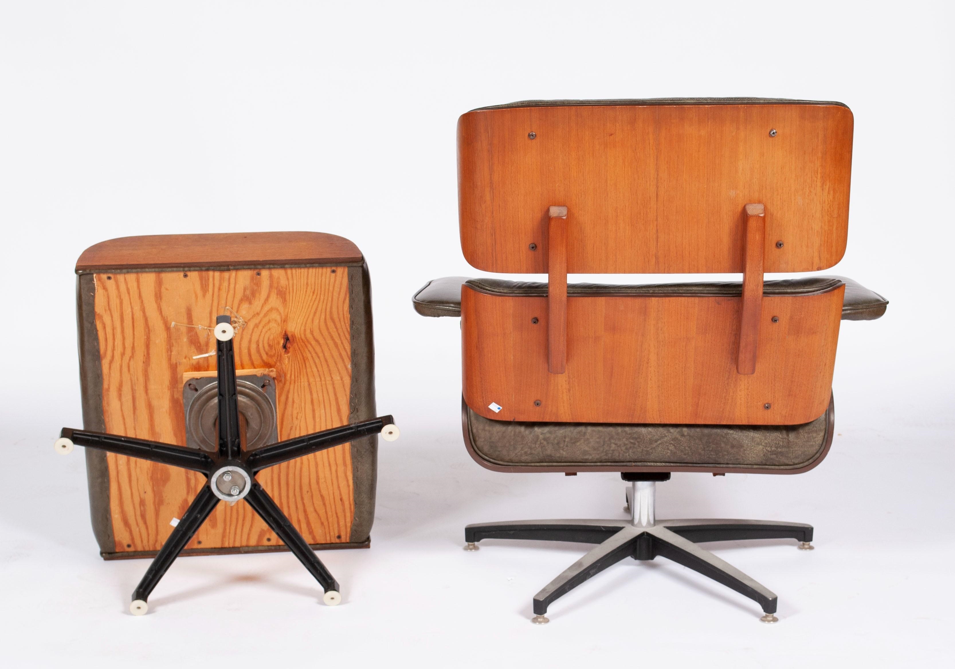 Frank Doerner | FRANK DOERNER EAMES STYLE LOUNGE CHAIR AND OTTOMAN ...