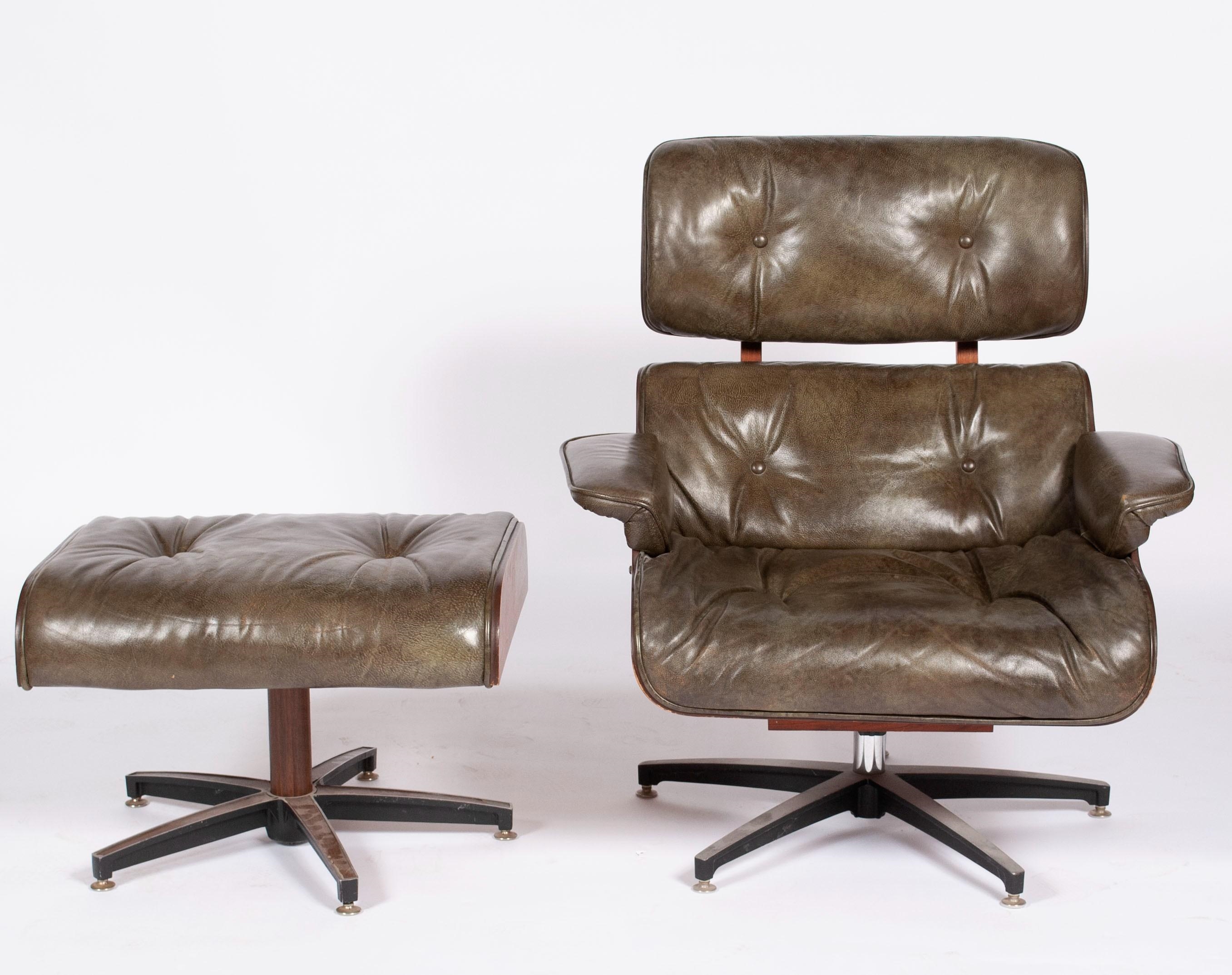 Frank Doerner | FRANK DOERNER EAMES STYLE LOUNGE CHAIR AND OTTOMAN ...