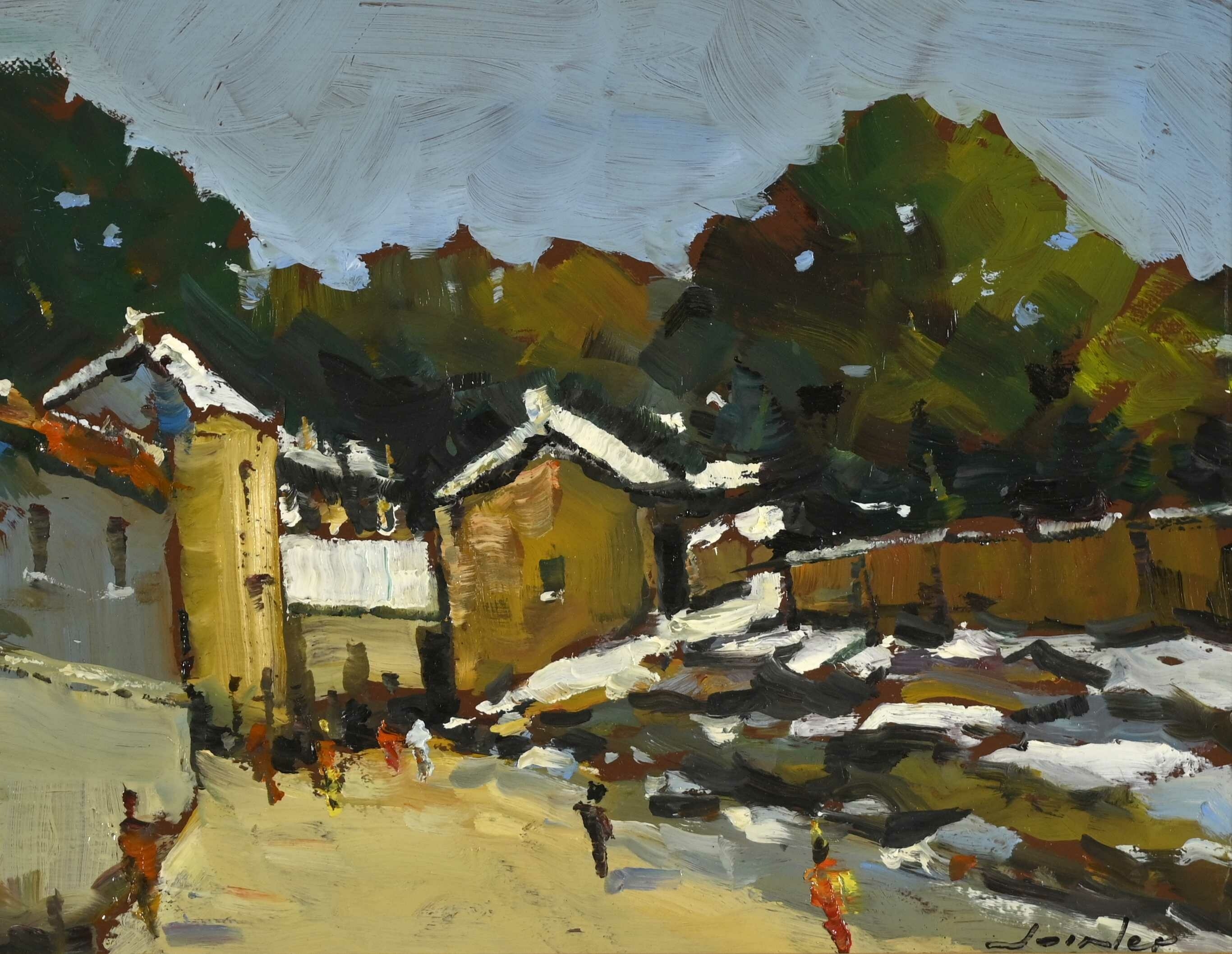 Jean Jointer | Ruelle annimée les toits enneigés | MutualArt