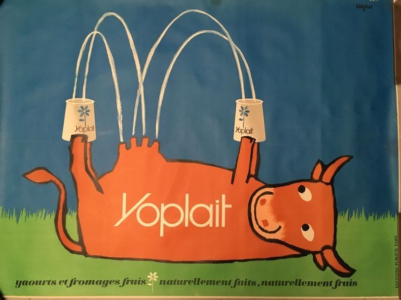 Raymond Savignac | D'après Raymond SAVIGNAC Yoplait affiche en couleurs ...