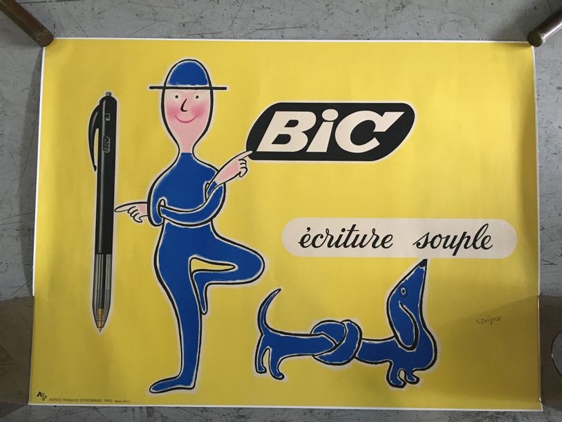 Raymond Savignac | D'après Raymond SAVIGNAC Bic écriture souple affiche ...