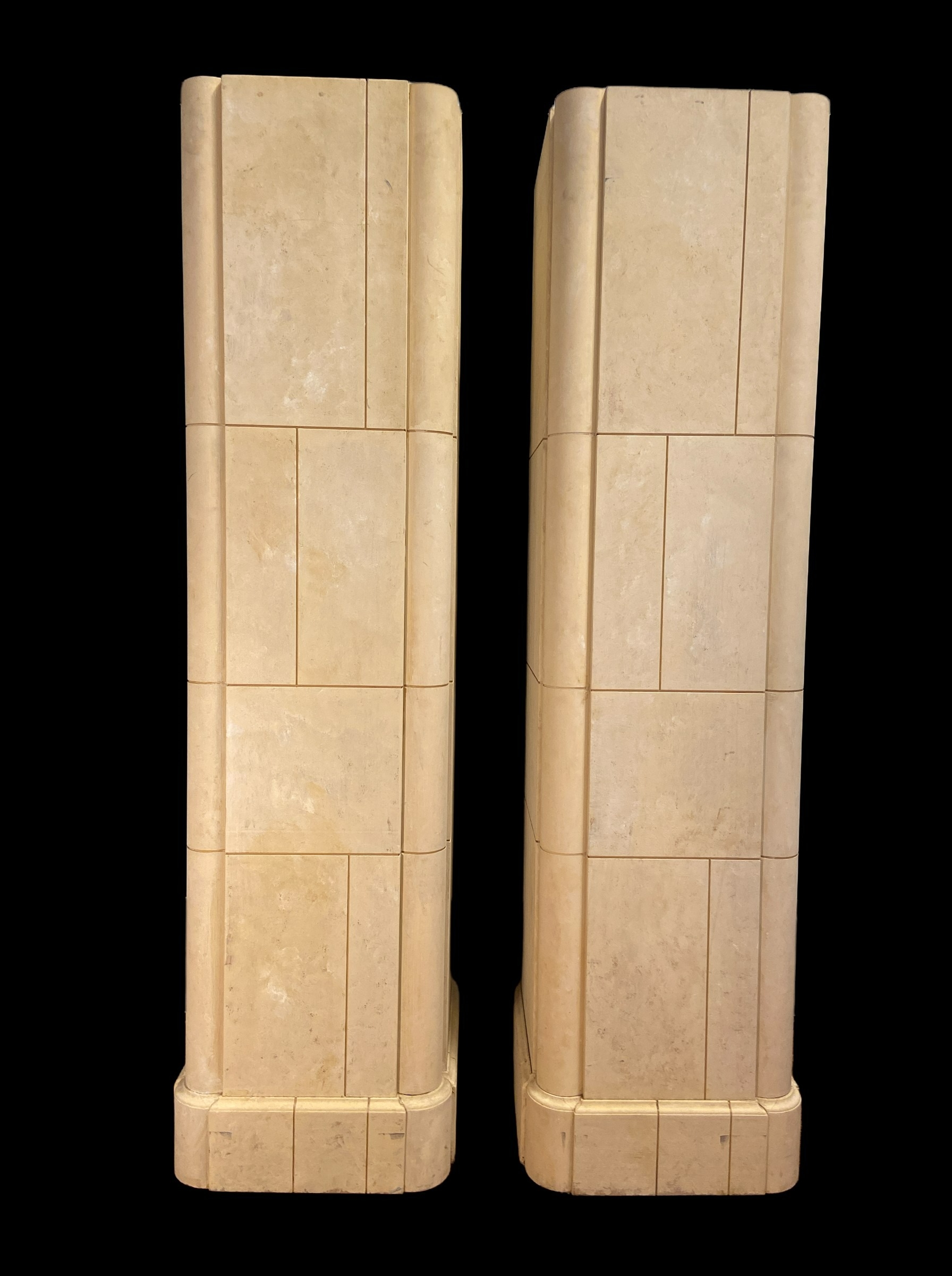 Art Deco School, 20th Century | Pair Tall Art Deco Wood Plinths | MutualArt