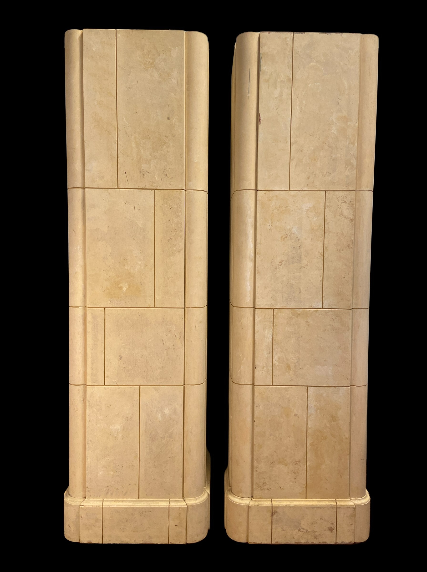Art Deco School, 20th Century | Pair Tall Art Deco Wood Plinths | MutualArt