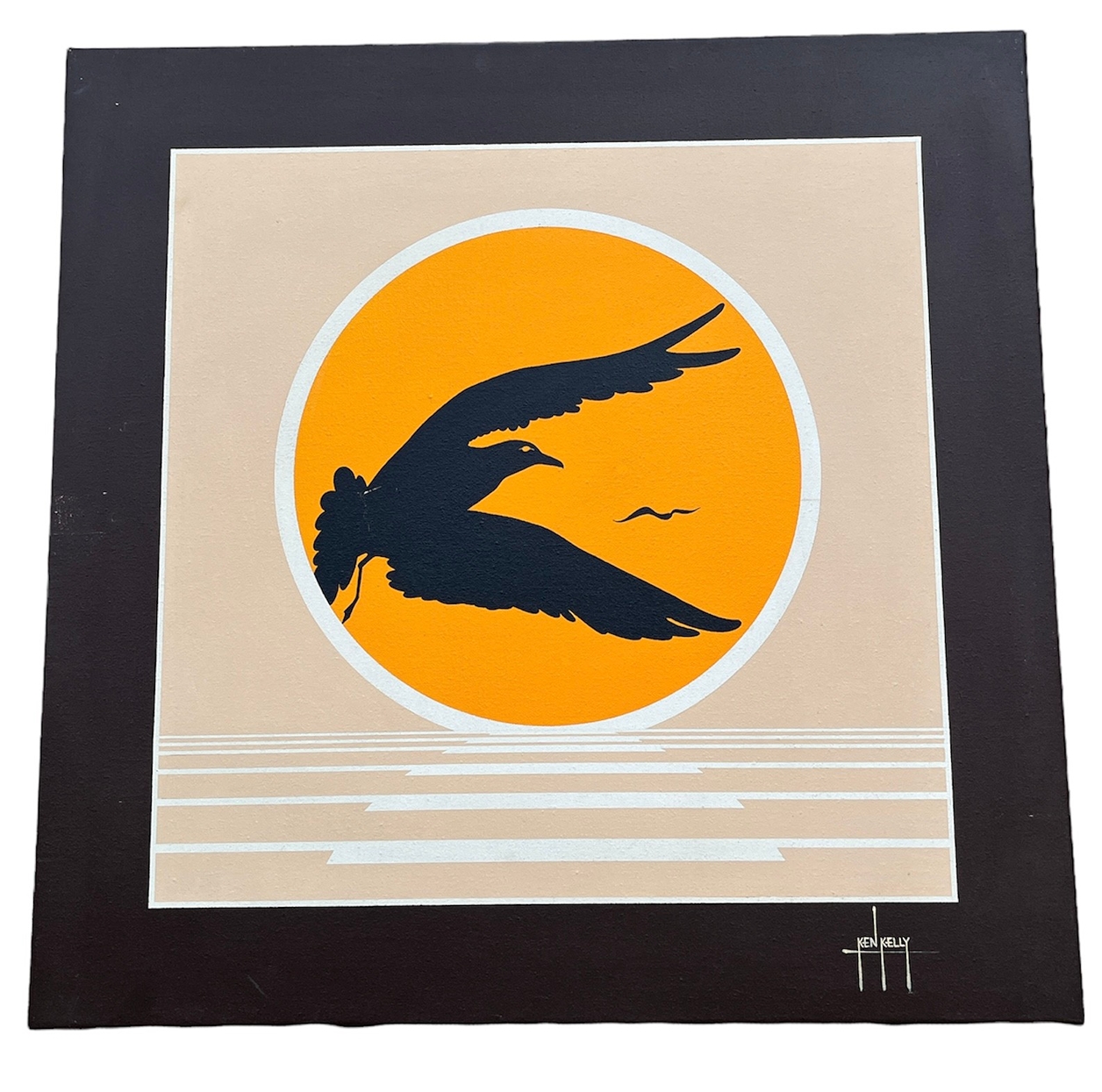 Ken Kelly | Mid Century Signed KEN KELLY Acrylic on Canvas of Seagulls ...