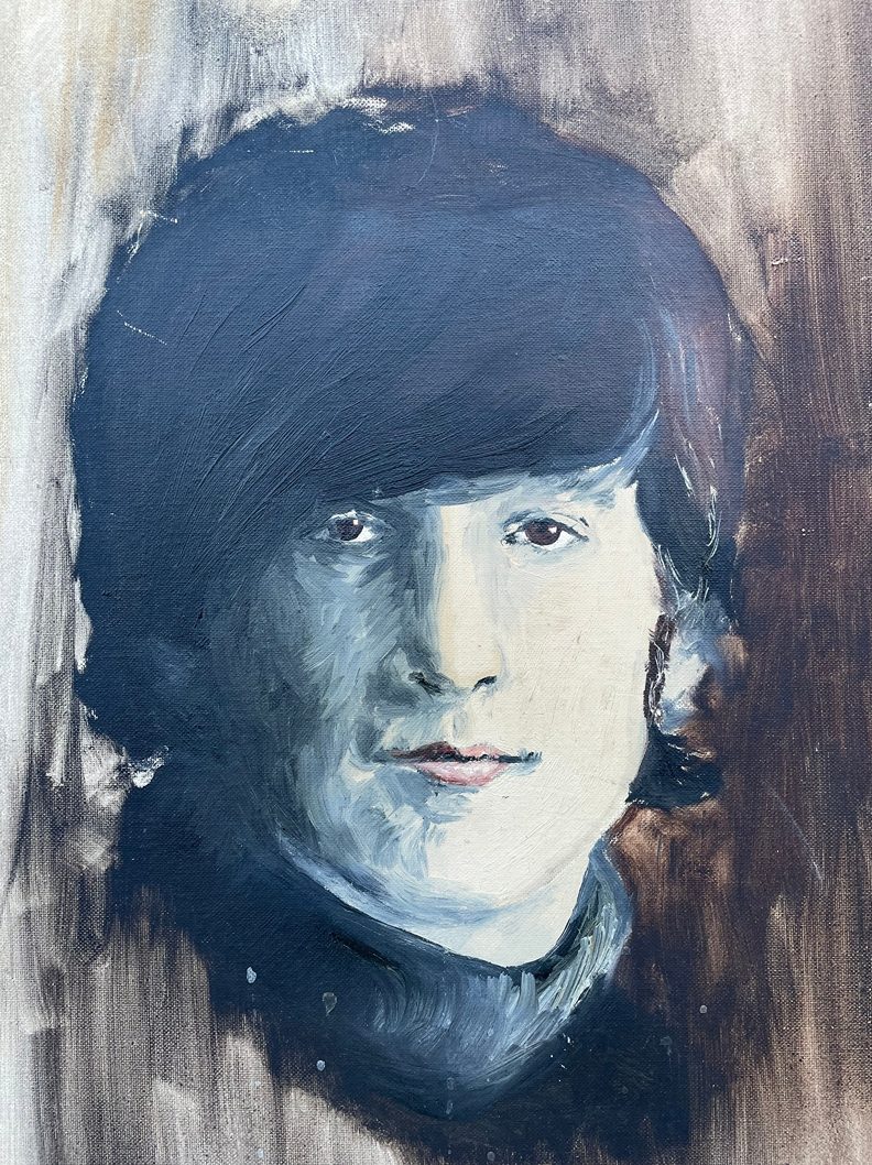 John Lennon | Mid Century Oil on Canvas of John Lennon | MutualArt
