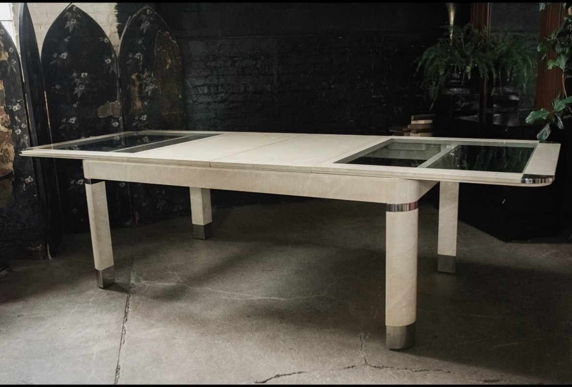 Karl Springer | IMO KARL SPRINGER Faux Goat Skin & Chrome Extension ...