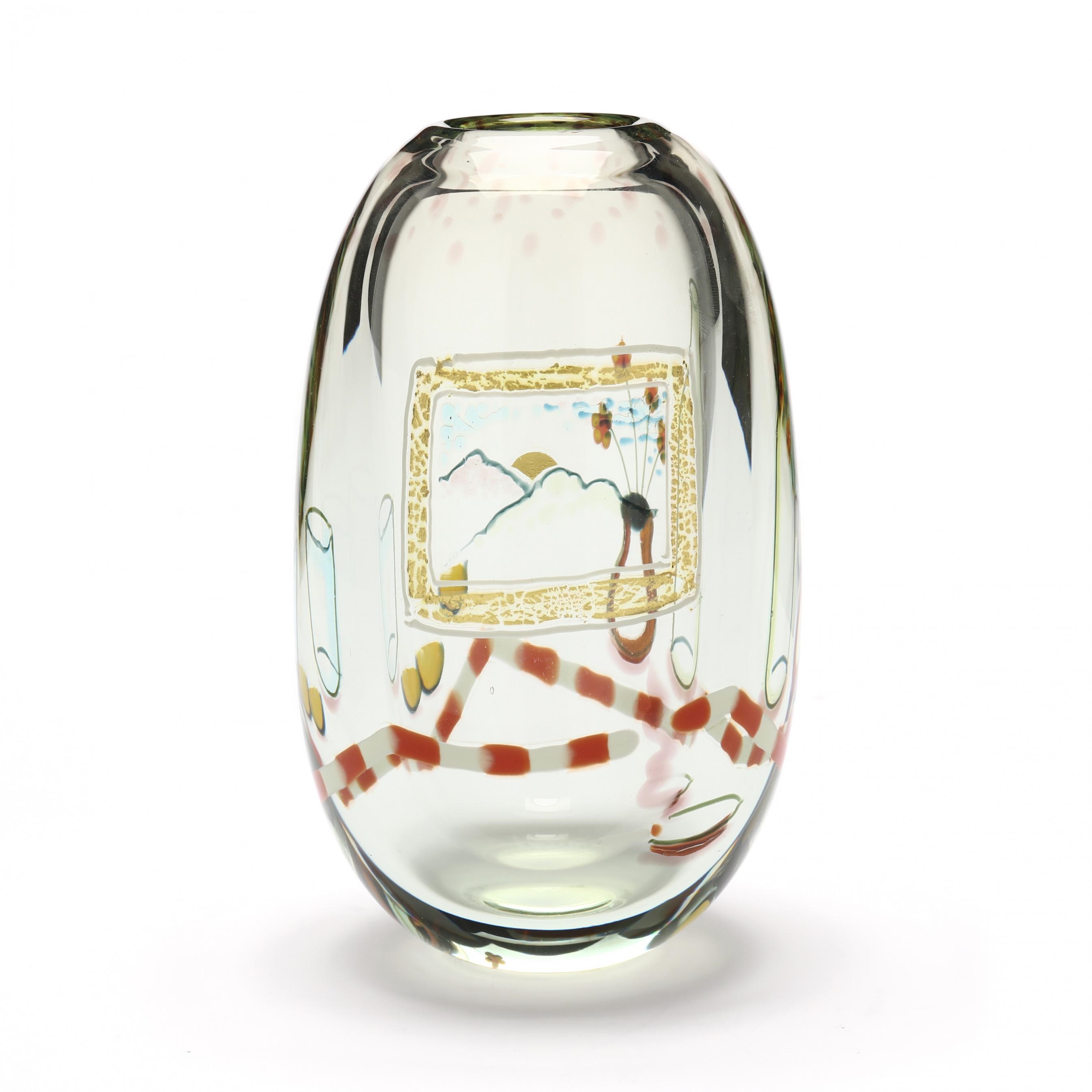 Mark Peiser | PWV Pictorial Still Life Glass Vase (1981) | MutualArt