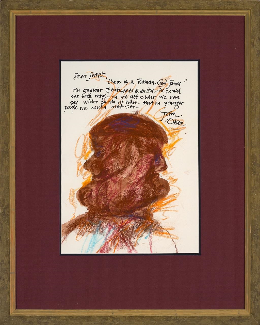 John Olsen | Self-Portrait - Janus Faced 1992 (working drawing for ...
