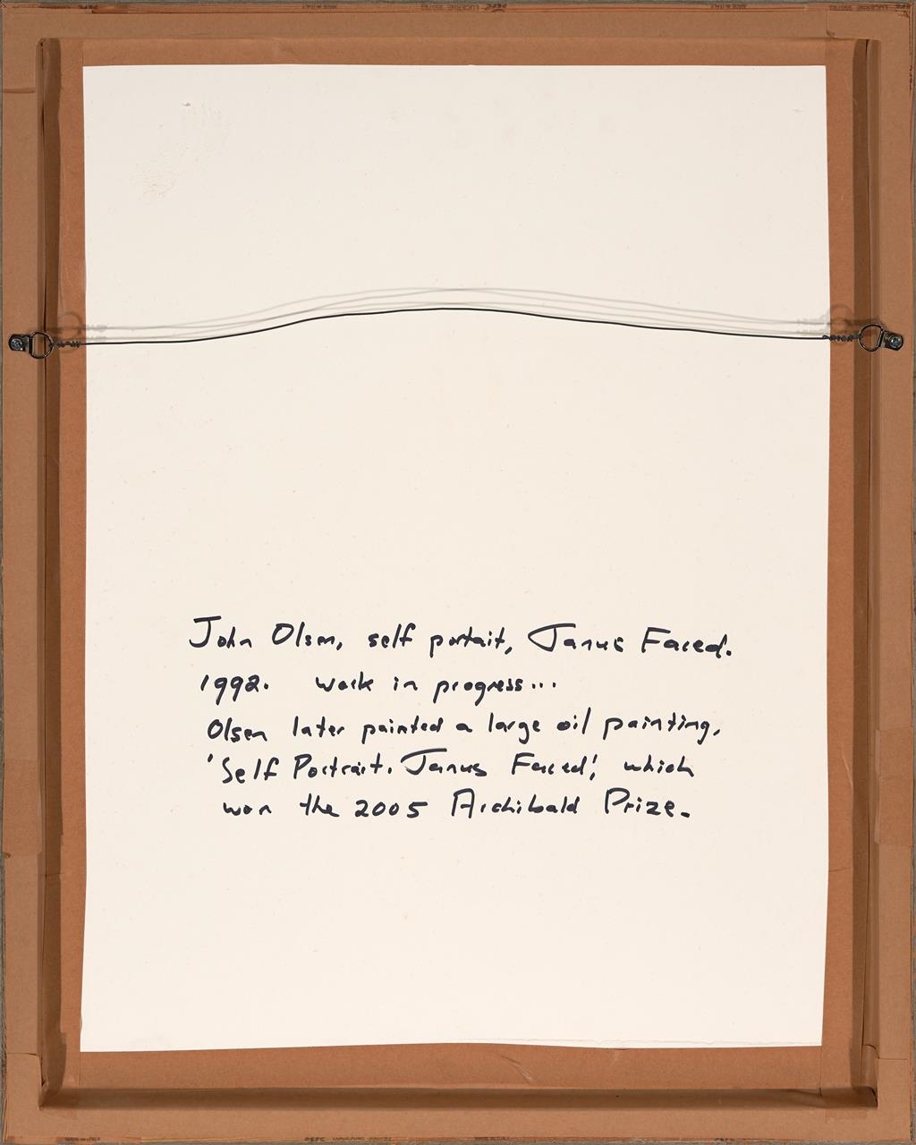 John Olsen | Self-Portrait - Janus Faced 1992 (working drawing for ...