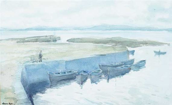 Ryan Thomas | HARBOUR WITH ROWING BOATS MOORED BY A QUAY | Compare ...