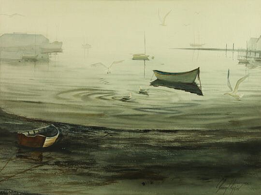 Charles Robert Perrin | Dory and Seagulls | MutualArt