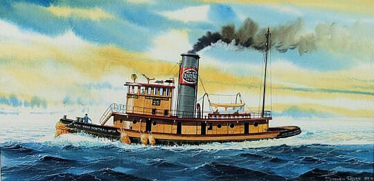 Steven Cryan | Painting of the New York System Tugboat No. 25 (87 ...