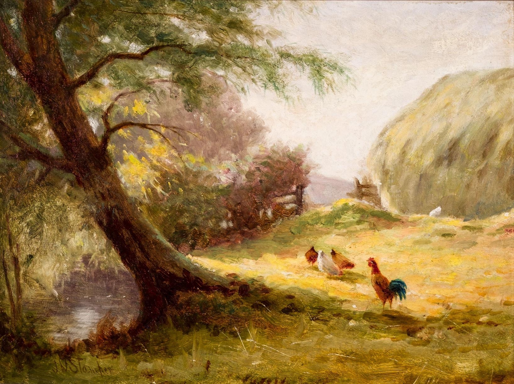 James William Stamper | Paisaje con gallinas | MutualArt