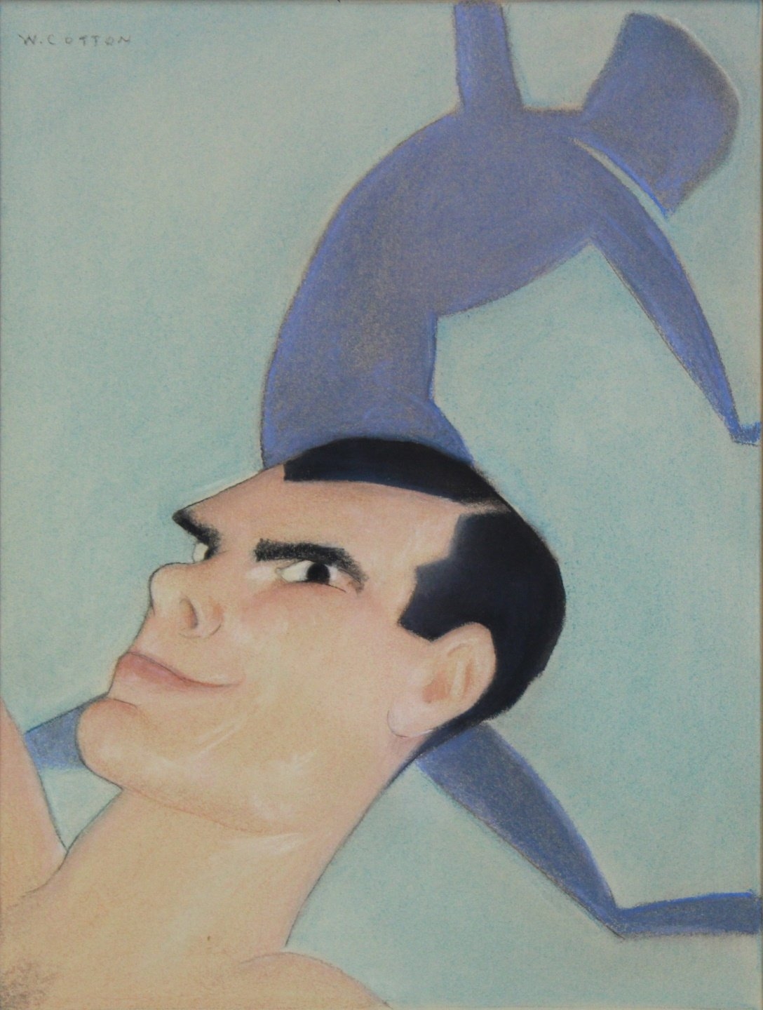 William Henry Cotton | Illustration Portrait of Man and Shadow | MutualArt