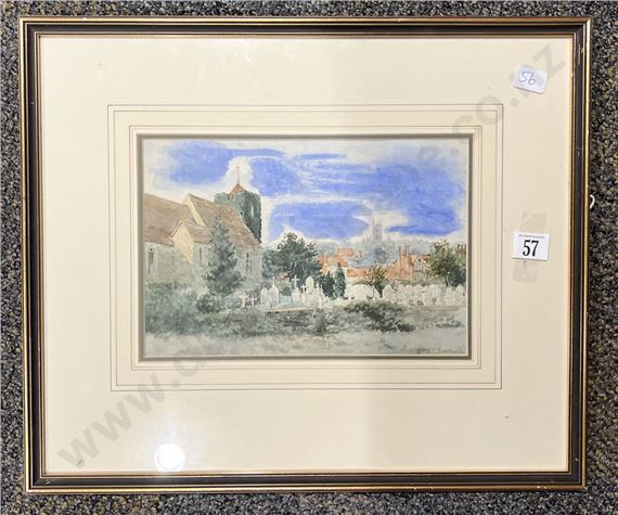 W. Francis | W. Francis Barraud - Canterbury Scene - W/C | MutualArt