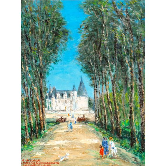 Kamesuke Hiraga | TREE-LINED STREET AND CHATEAU DE CHENONCEAU | MutualArt