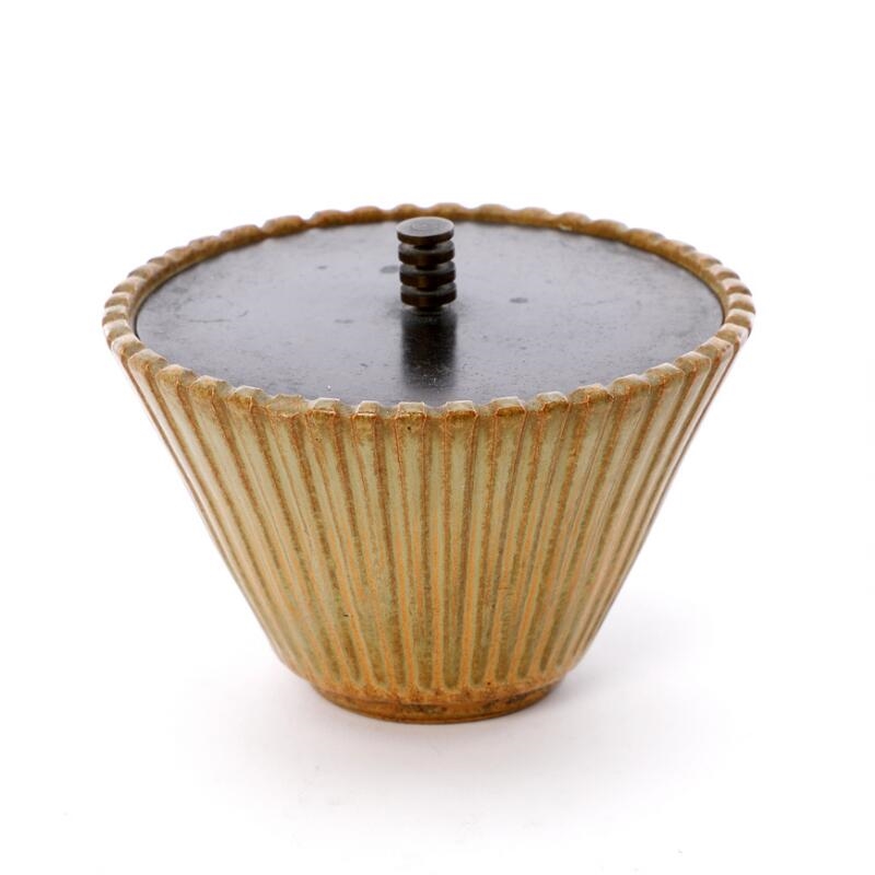 Arne Bang | A circular stoneware lid jar | MutualArt