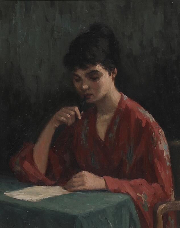 Helge Helme | A girl playing card | MutualArt