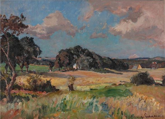 Viggo Christian Frederik Vilhelm Pedersen | Landscape with houses and ...