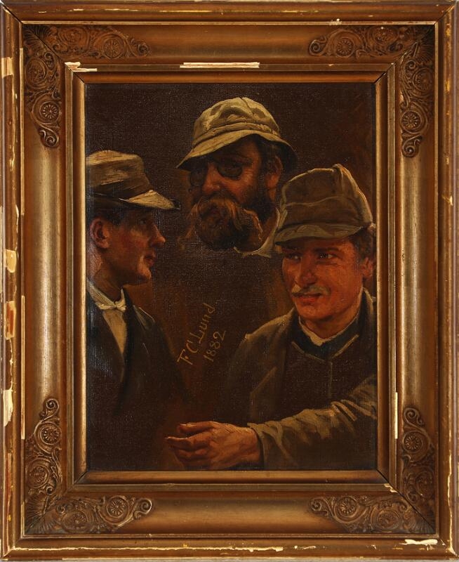F. C. Lund | A study of three men (1882) | MutualArt