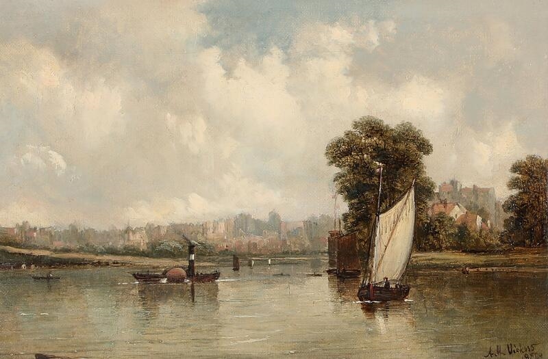 Alfred Henry Vickers | View from an English city by the river (1886 ...