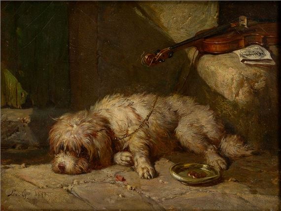 Louis Guy | Le chien du violoniste, 1870 (1870) | MutualArt