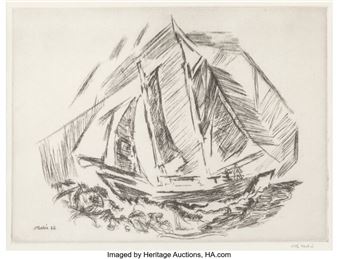 John Marin | Boat and Green Sea, Maine | MutualArt