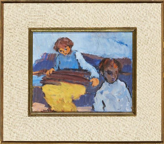Moshe Mokady | Portrait of two children | MutualArt