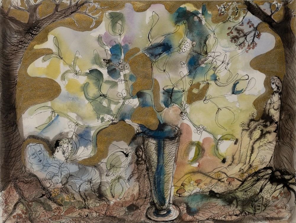 Lydia Corbett | Woman and Child with Horse (1955) | MutualArt