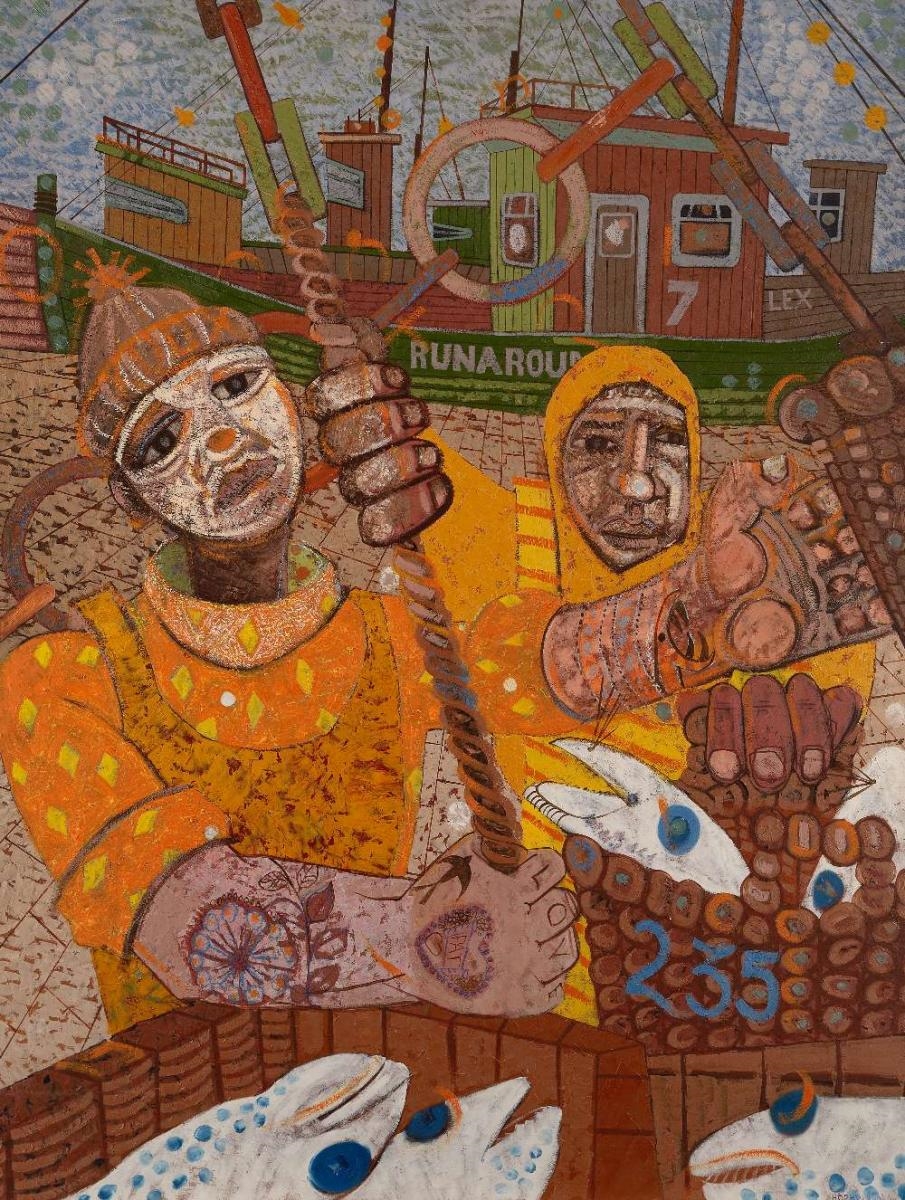 John Hopkinson | Fishworkers (1980) | MutualArt