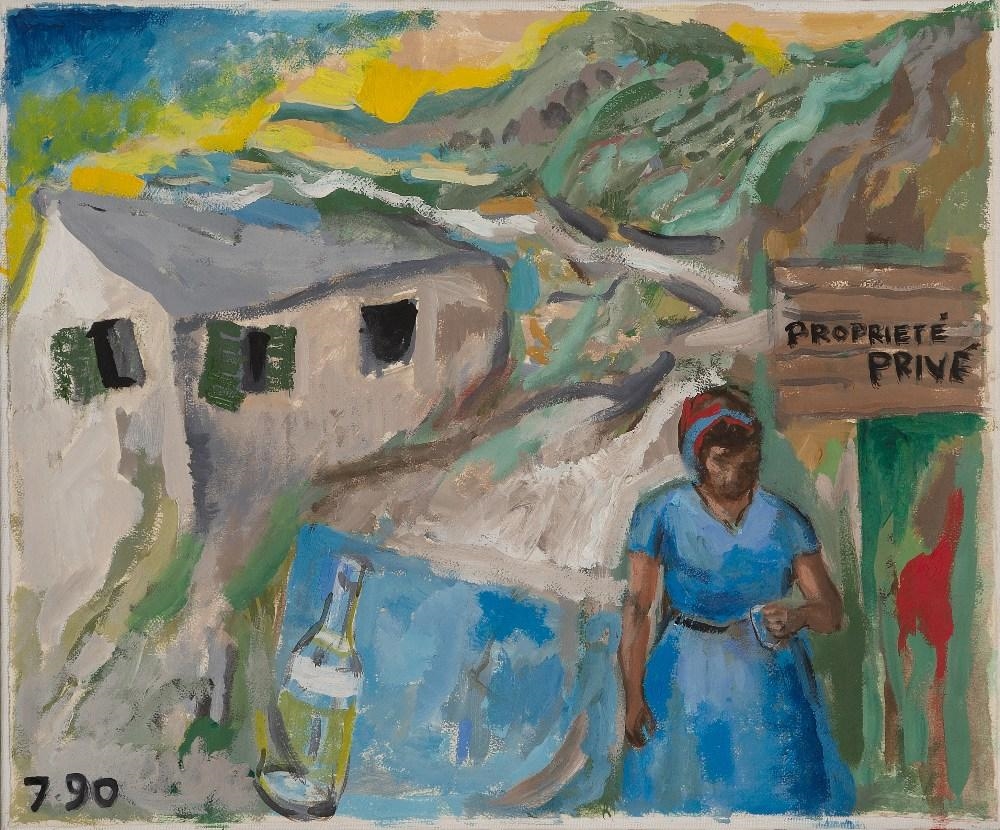 James P. Power | Woman with Renoir book (1990) | MutualArt