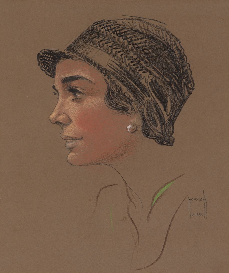 Russell Houston | YOUNG LADY IN A CLOCHE HAT | MutualArt