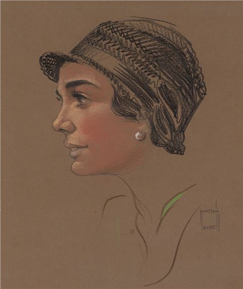 Russell Houston | YOUNG LADY IN A CLOCHE HAT | MutualArt