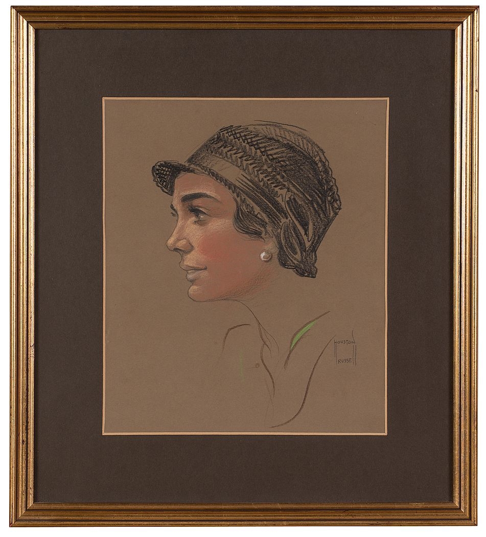 Russell Houston | YOUNG LADY IN A CLOCHE HAT | MutualArt