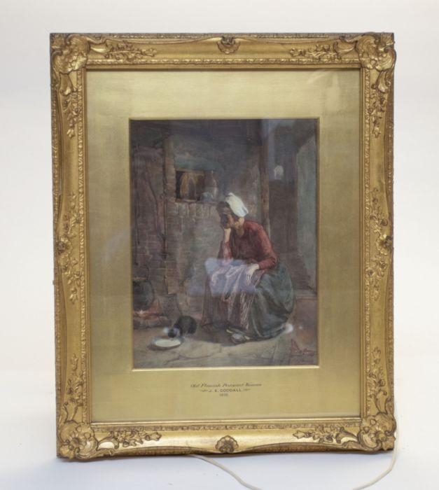 John Edward Goodall | Old Flemish Peasant woman | MutualArt