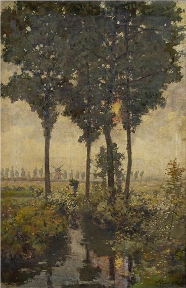 Joseph Caron | Oil on canvas Landscape with a stream, signed. (1866 ...