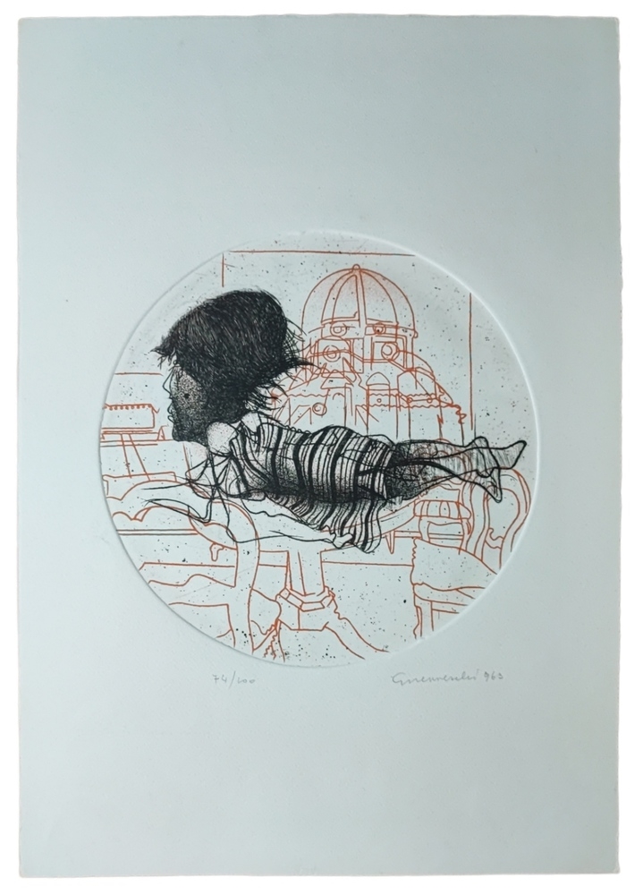 Giuseppe Guerreschi | Donna sul tavolo (1963) | MutualArt