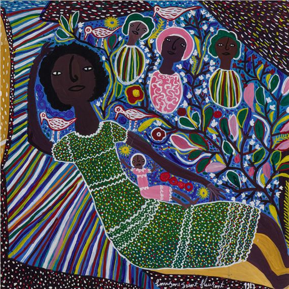 Louisiane Saint Fleurant | Seated woman with four children (1987 ...