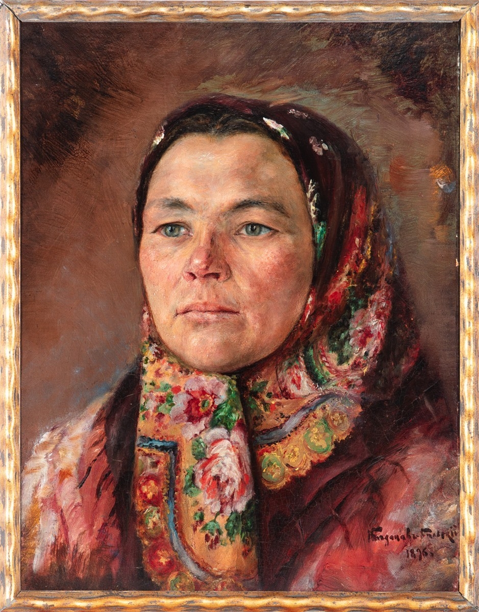 Nikolai Petrovich Bogdanov-Bel'sky | Portrét ženy v šátku (1896 ...