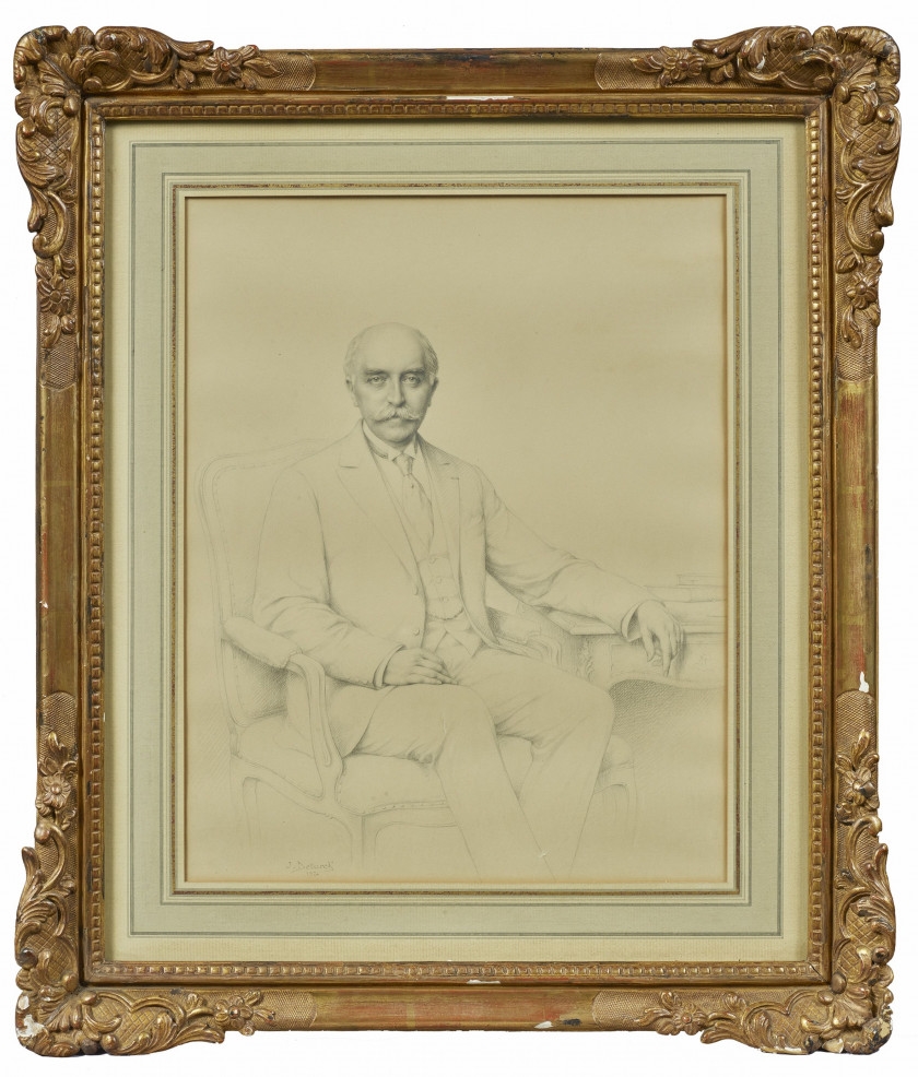 Julien Jules Alphonse Deturck | Portrait de femme assise sur un canapé ...