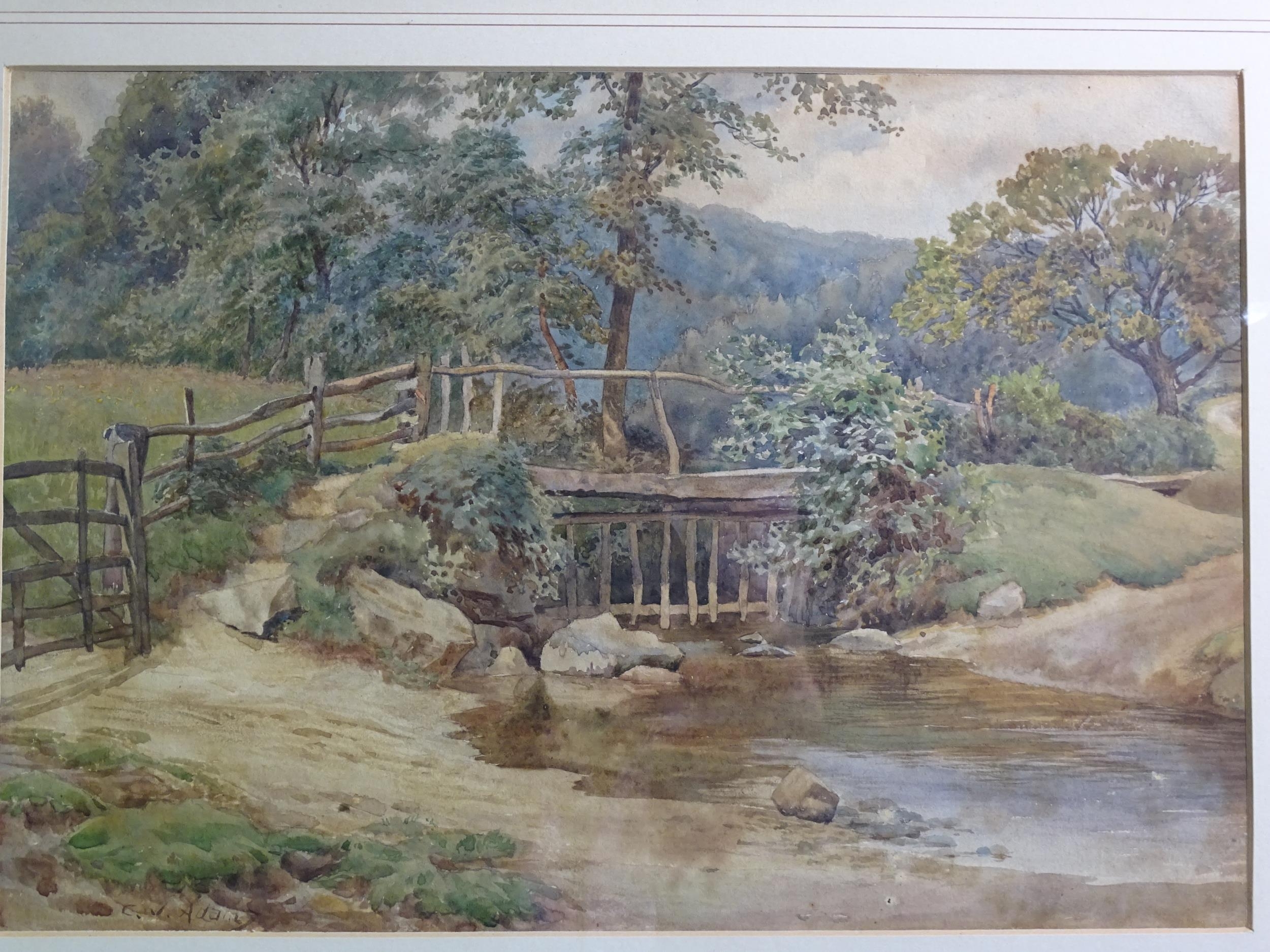 Charles James Adams | COUNTRY STREAM AND FOOTBRIDGE | MutualArt