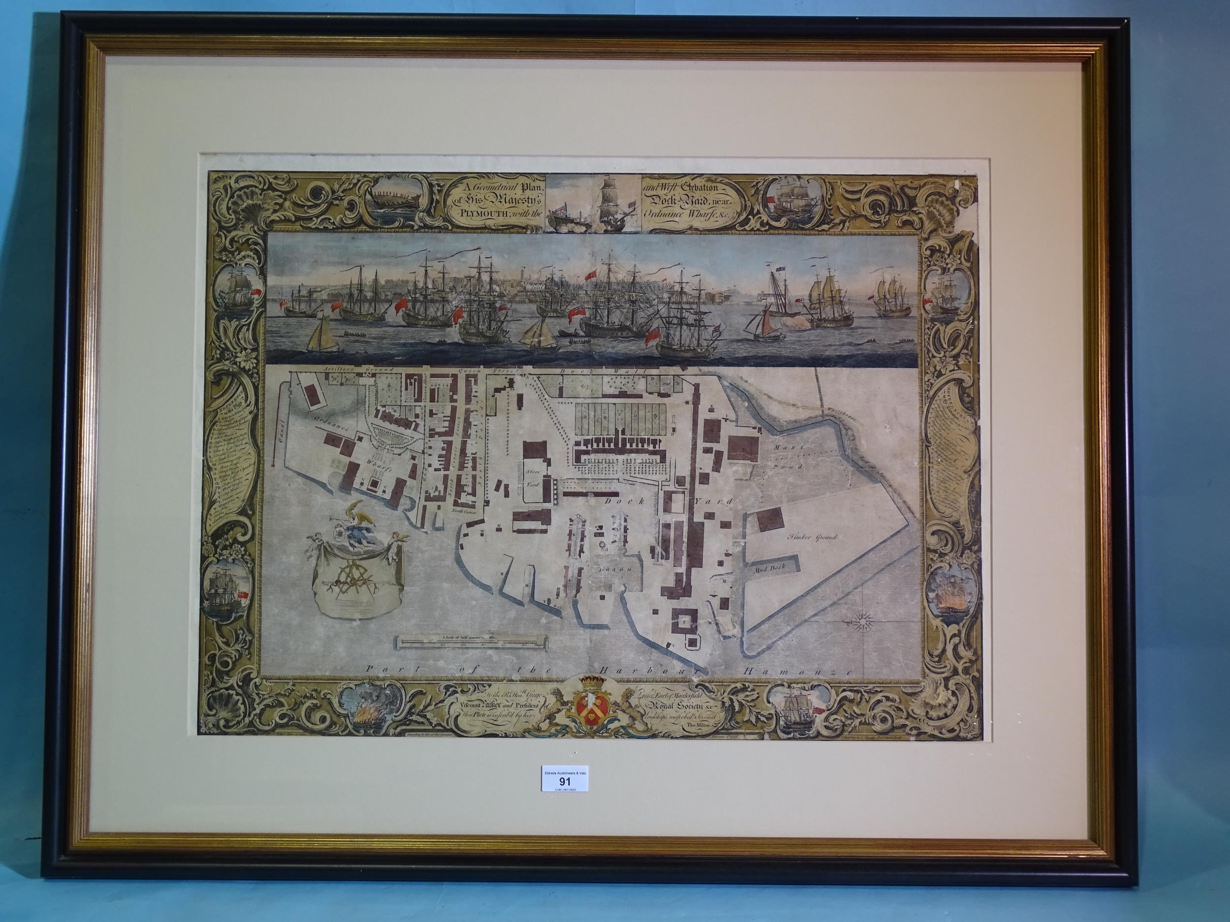 Thomas Milton | A Geographical Plan and West Elevation of His Majesty's ...