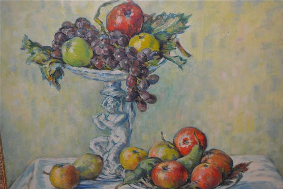 Victoria Patricia Ramsay | still life fruit and porcelain on a table ...