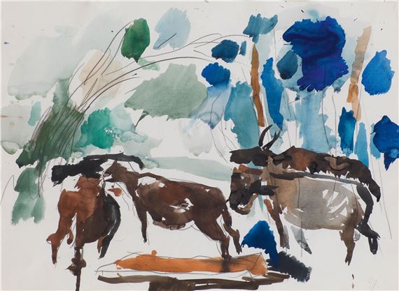 Gustav Hessing | Grazing animals | MutualArt